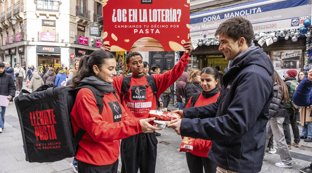 Gallo ofrece pasta gratis a los décimos no premiados en Madrid