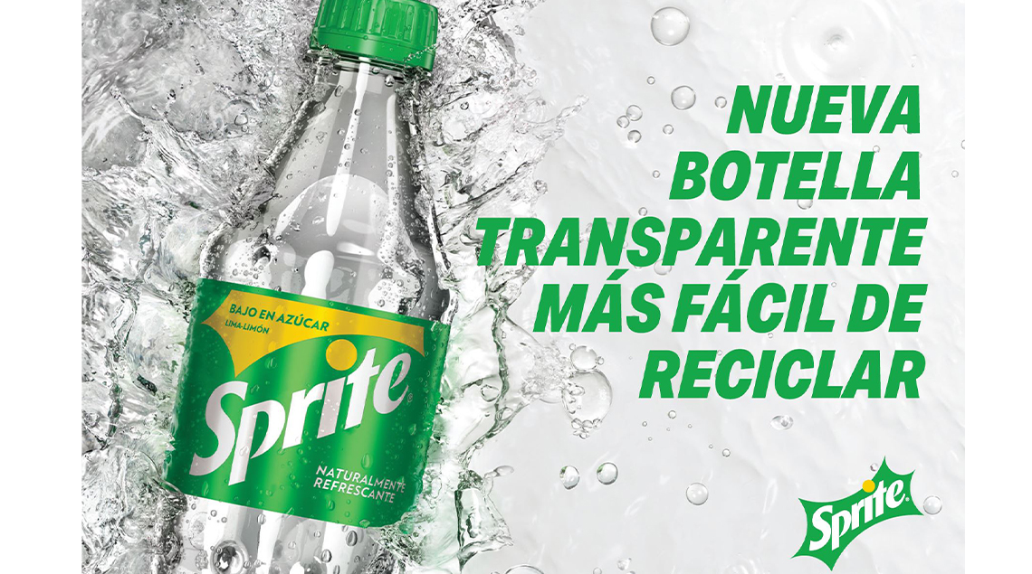 Las botellas de plástico de Sprite serán transparentes