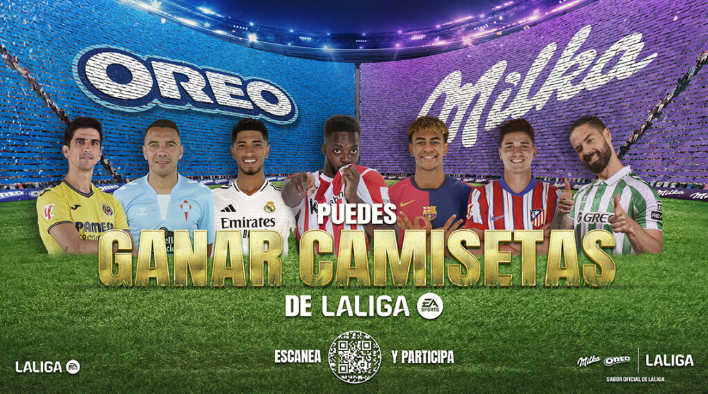 Oreo y Milka sortean camisetas oficiales de Laliga entre aficionados