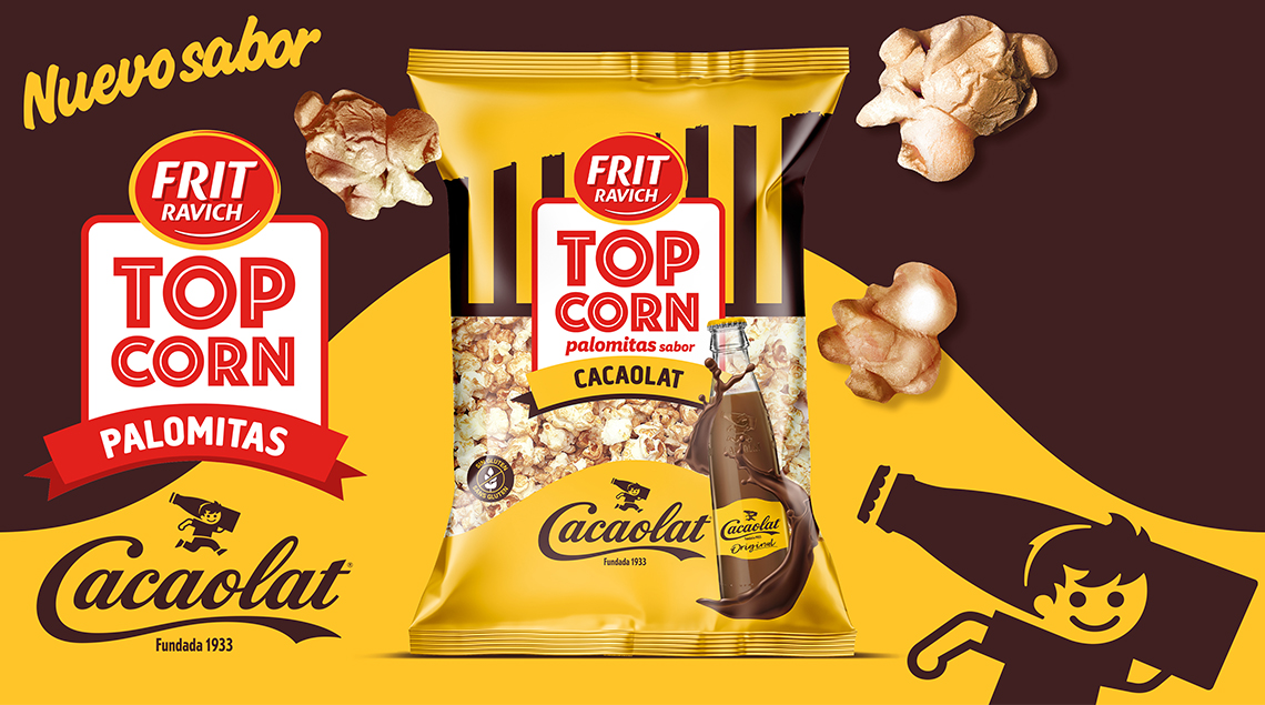 Frit Ravich y Cacaolat presentan el nuevo sabor de Top Corn